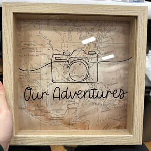 Handmade “our Adventures” Shadowbox Frame With Map Background - Etsy