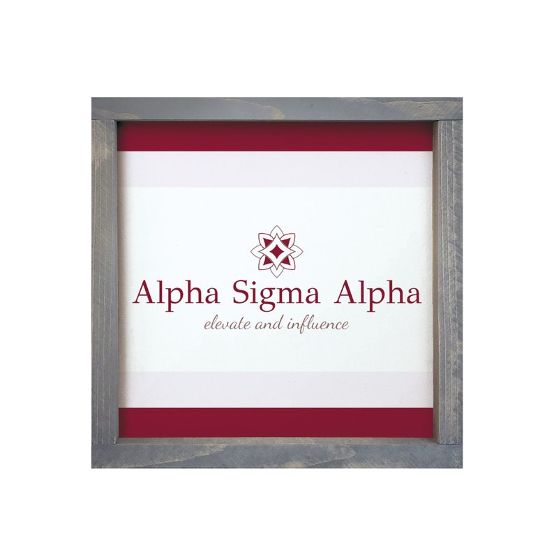 Alpha Sigma Alpha 12x12 Wood Framed Sign Stripes Custom ASA Artwork ...