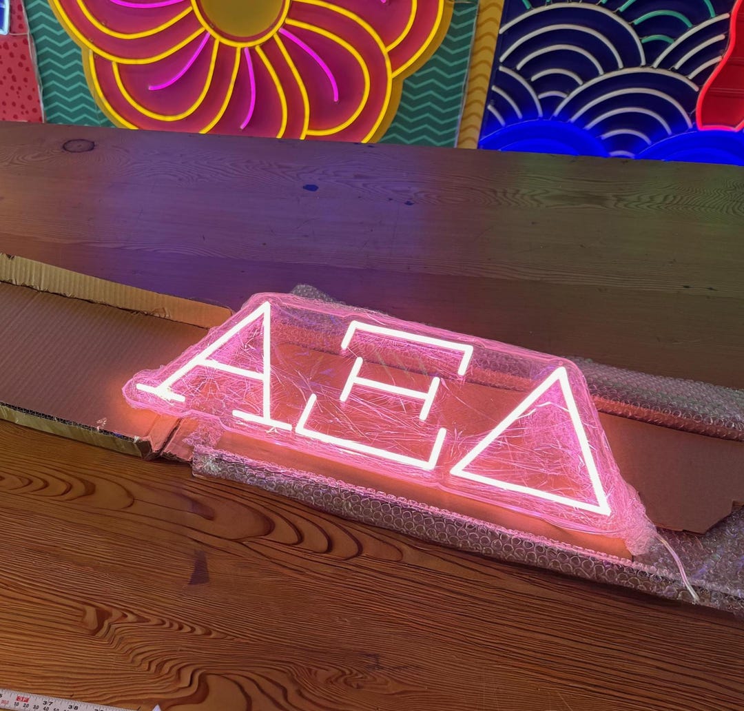 Alpha Xi Delta Greek Letters LED Neon Sign: Axid Sorority Dorm Decor ...