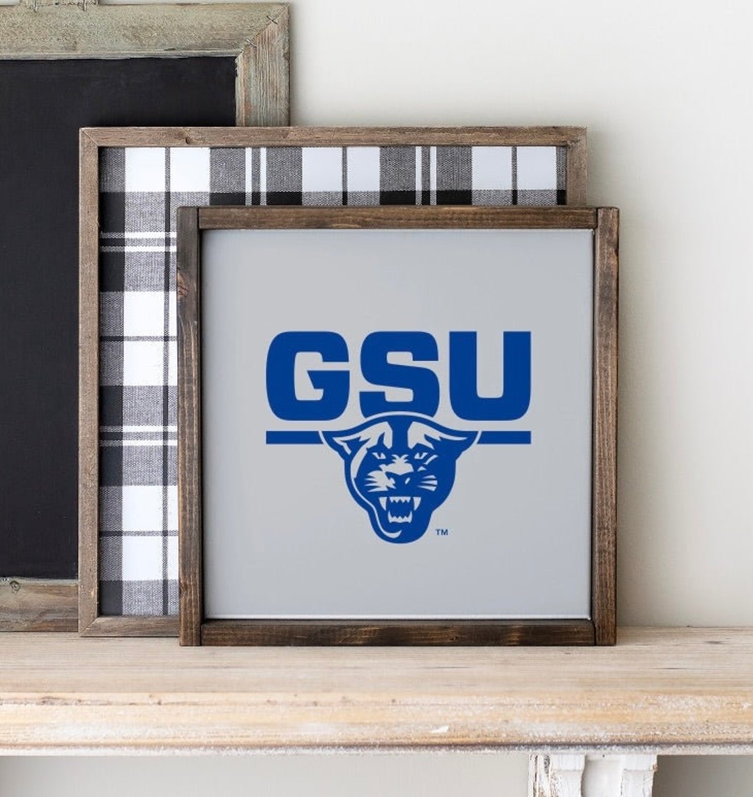GSU 12x12 Wood Framed Sign Gray Custom GSU Dorm Decor Official Panthers ...