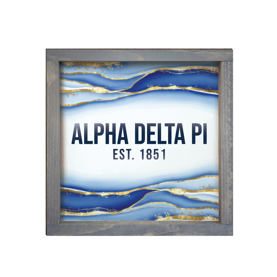 Alpha Delta Pi 12x12 Wood Framed Sign Geode Custom Adpi Dorm Decor ...