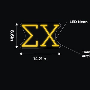 Sigma Chi Greek Letters LED Neon Sign: Fraternity Dorm Decor W/ Dimmer ...