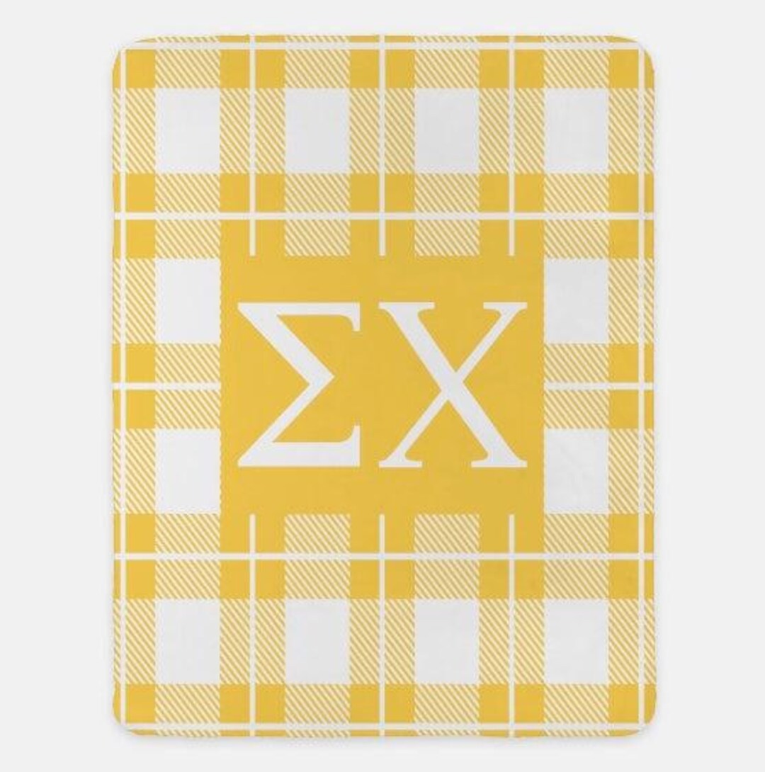 Sigma Chi XL 60x80 Sherpa Throw Blanket - Plaid | Official Greek ...
