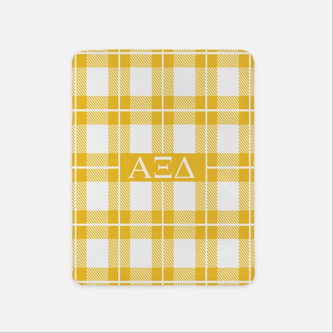 Alpha Xi Delta XL 60x80 Sherpa Throw Blanket - Plaid | Custom Alpha Xi ...