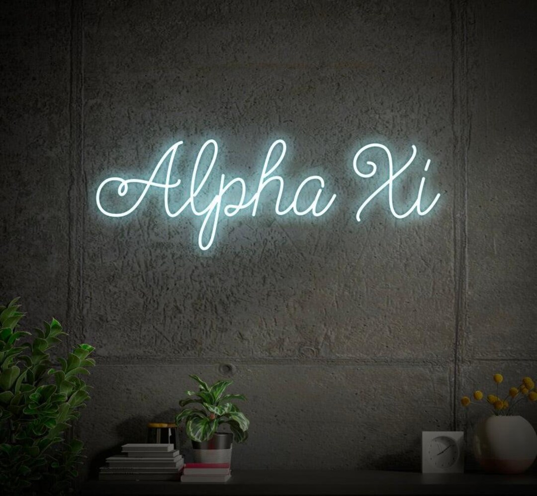 Alpha Xi LED Neon Script Sign W/ Dimmer | Custom Alpha Xi Delta Wall ...