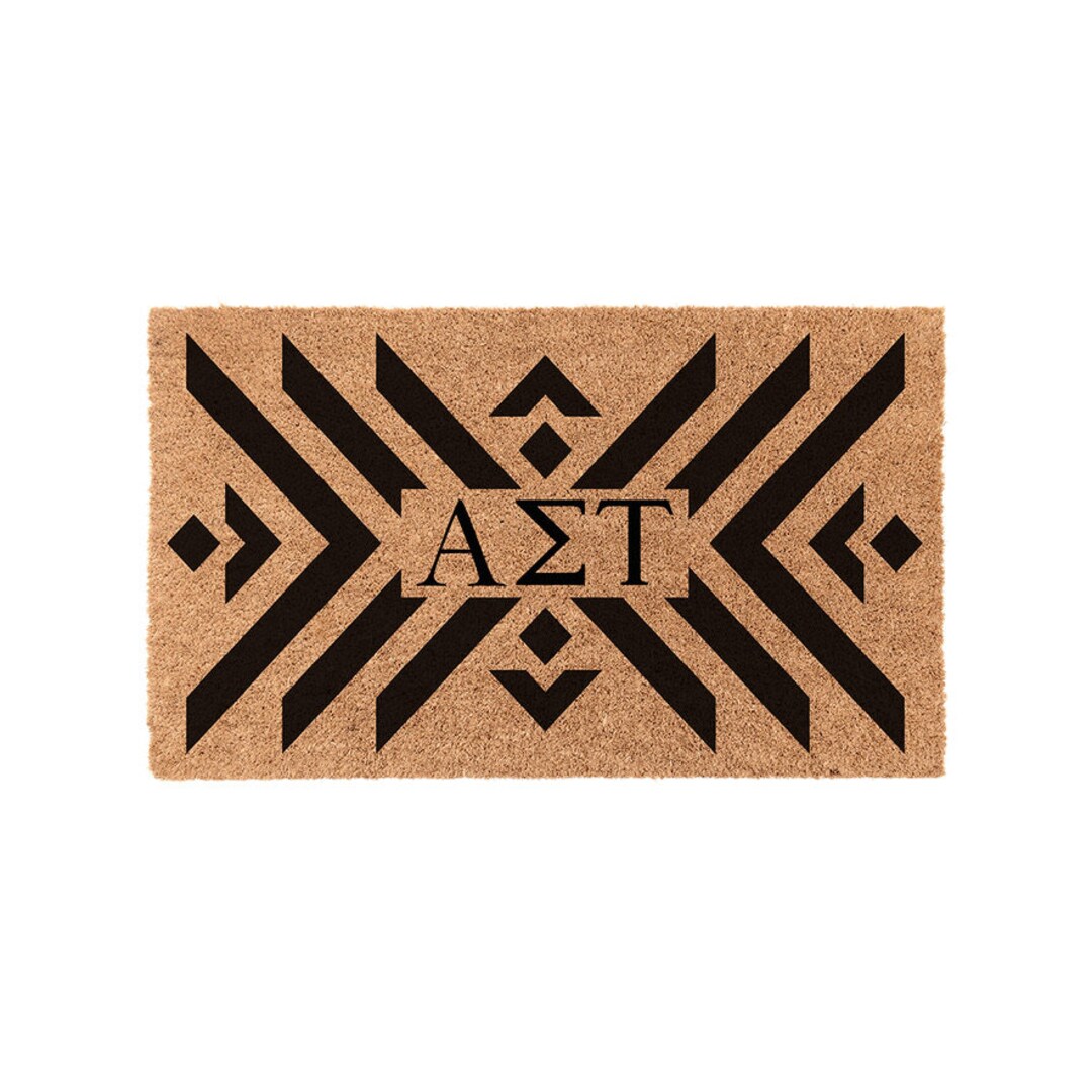 Alpha Sigma Tau Coir Doormat Boho Alpha Tau Welcome Mat Dorm Entryway ...