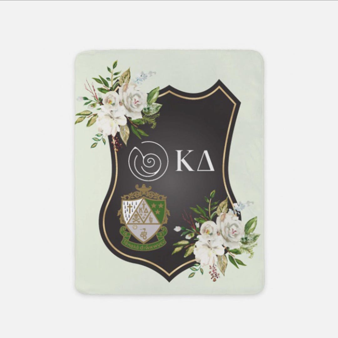 Kappa Delta Sherpa Throw Blanket: Rose Frame Kaydee Sorority Big Little ...