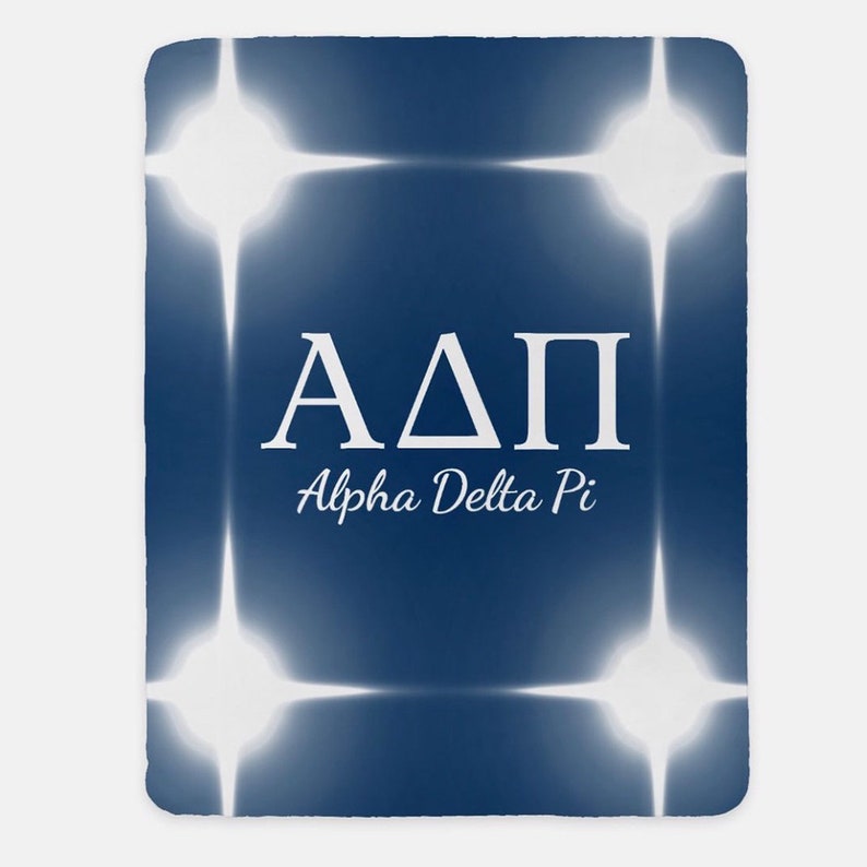 Alpha Delta Pi XL 60x80 Sherpa Throw Blanket Midnight Greek Letters ...