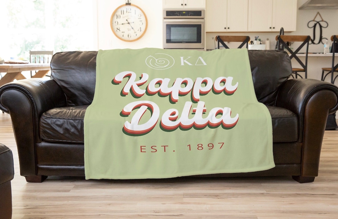 Kappa Delta XL 60x80 Sherpa Throw Blanket - Retro | Custom KD Dorm ...