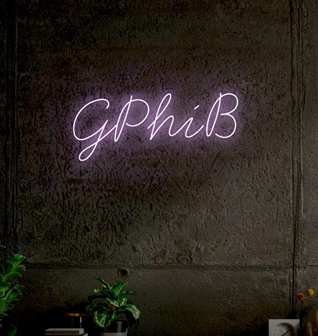 Gphib LED Neon Script Sign W/ Dimmer | Custom Gamma Phi Beta Wall Art ...