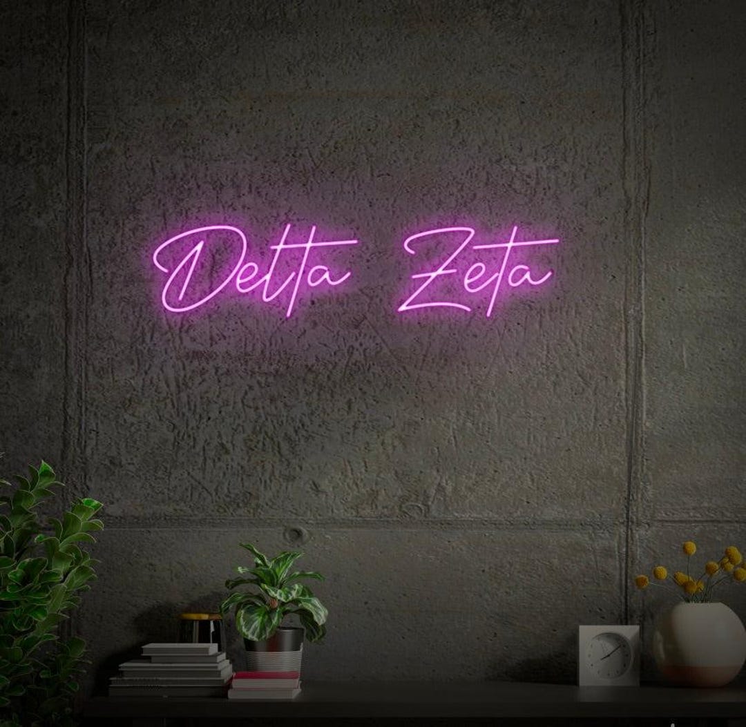 Delta Zeta LED Neon Sign W/ Dimmer | Custom Wall Art Dorm Decor ...