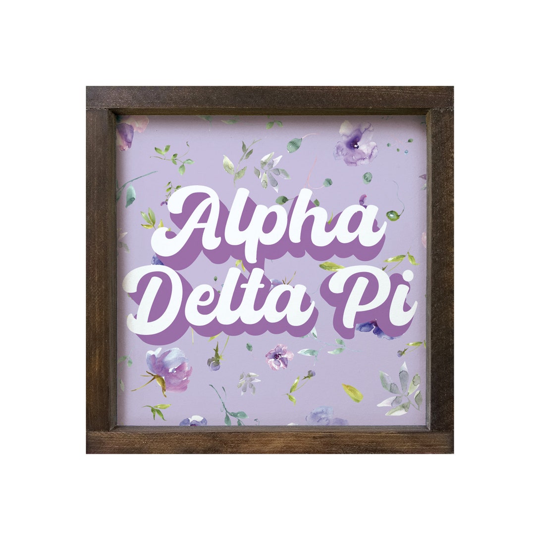 Alpha Delta Pi 12x12 Wood Framed Sign Retro Custom Adpi Dorm Decor ...