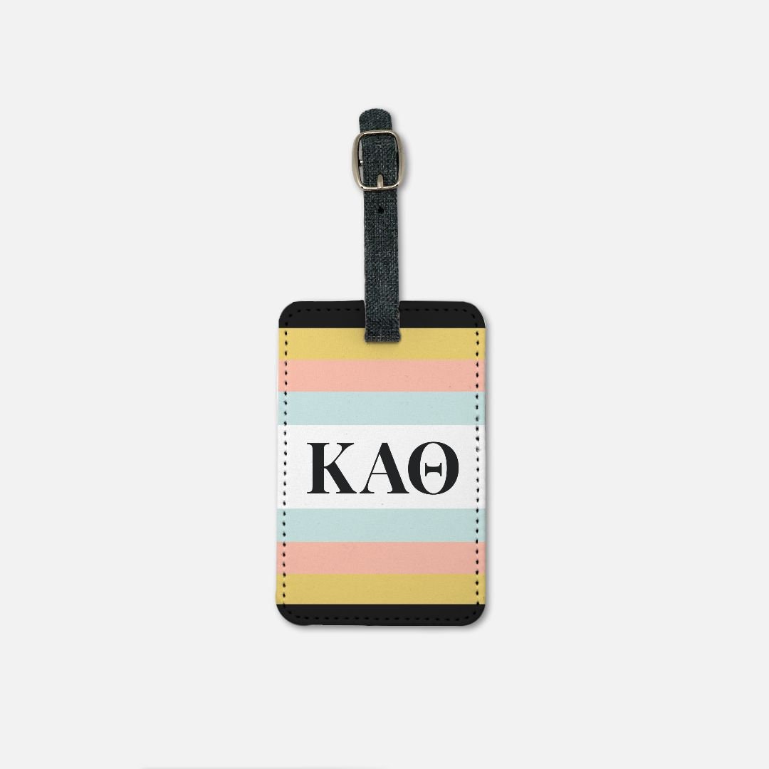 Kappa Alpha Theta set of 2 Striped Luggage Tag Custom Theta Suitcase ...