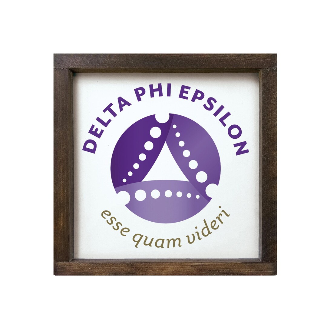Delta Phi Epsilon 12x12 Wood Framed Sign Custom DPHIE Dorm Decor ...
