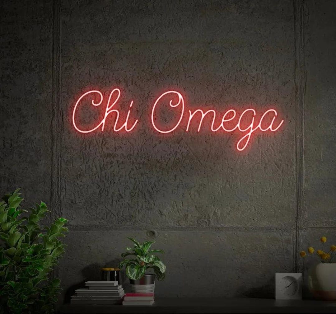 Chi Omega LED Neon Script Sign W/ Dimmer | Custom Alpha Gam Decor L AGD ...