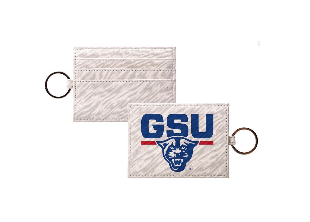 GSU Keychain Card Holder: Vegan Saffiano Leather Georgia State ...