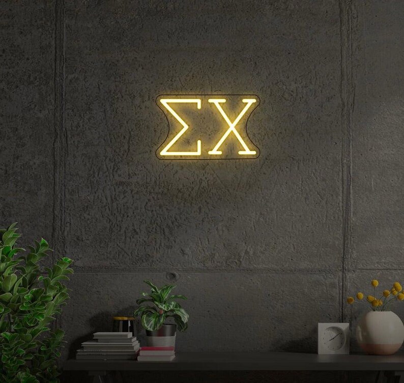 Sigma Chi Greek Letters LED Neon Sign: Fraternity Dorm Decor W/ Dimmer ...