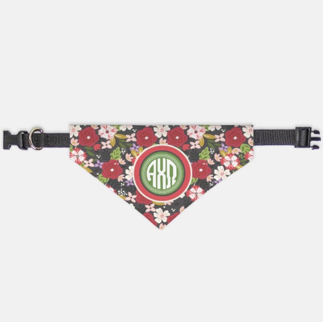 Alpha Chi Omega Pet Bandana - Modern Floral | AXO Pet Dog Bandana | Pet ...