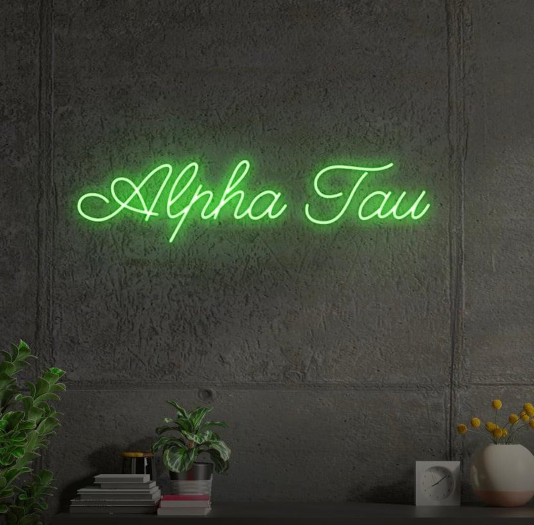 Alpha Tau LED Neon Script Sign W/ Dimmer Custom Alpha Sigma Tau L Art ...