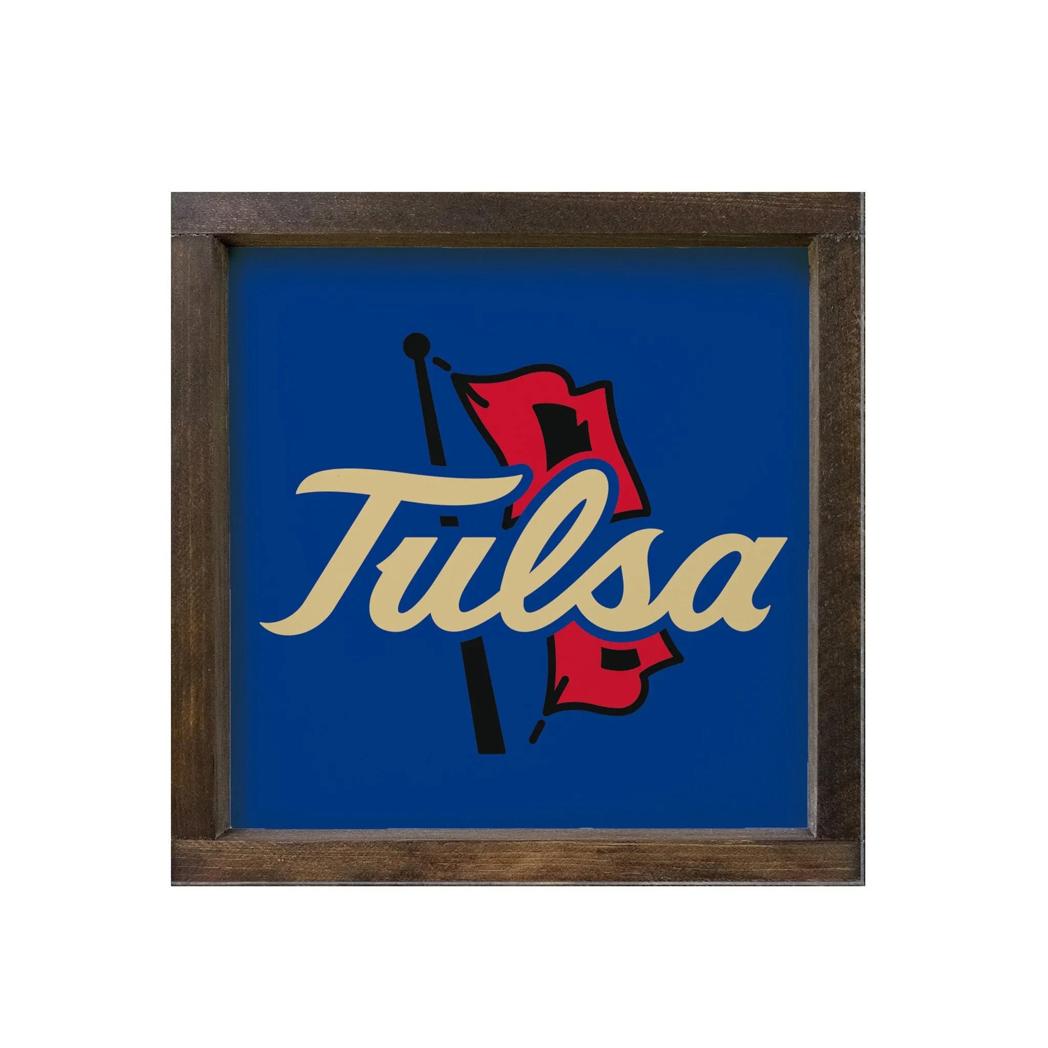 University of Tulsa 12x12 Flag Wood Framed Sign Custom Hurricanes Dorm ...