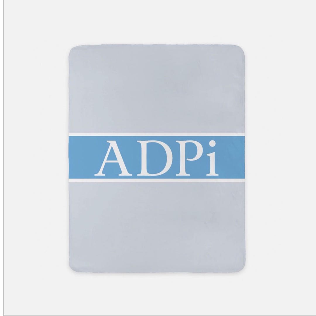 Adpi XL 60x80 Sherpa Throw Blanket - Center Band | Custom Adpi Dorm ...