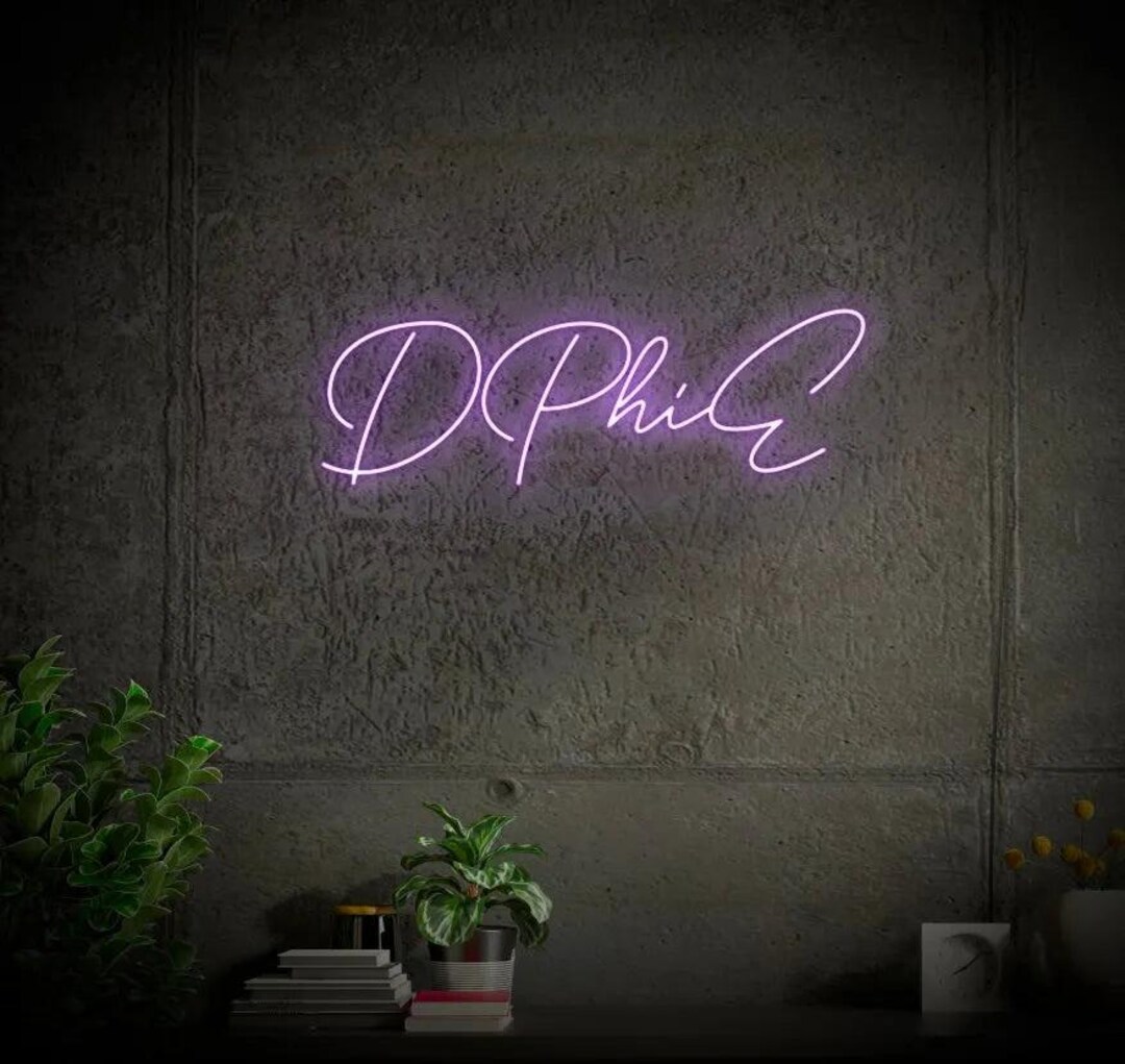DPHIE LED Neon Sign W/ Dimmer Custom Delta Phi Epsilon Wall Art Dorm ...