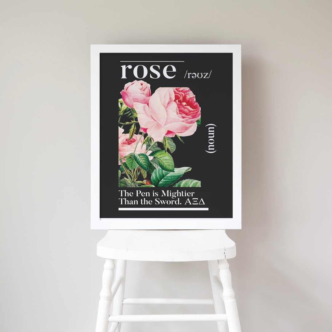 Alpha Xi Delta Rose Definition Poster: Sorority Dorm Decor (16x20 ...