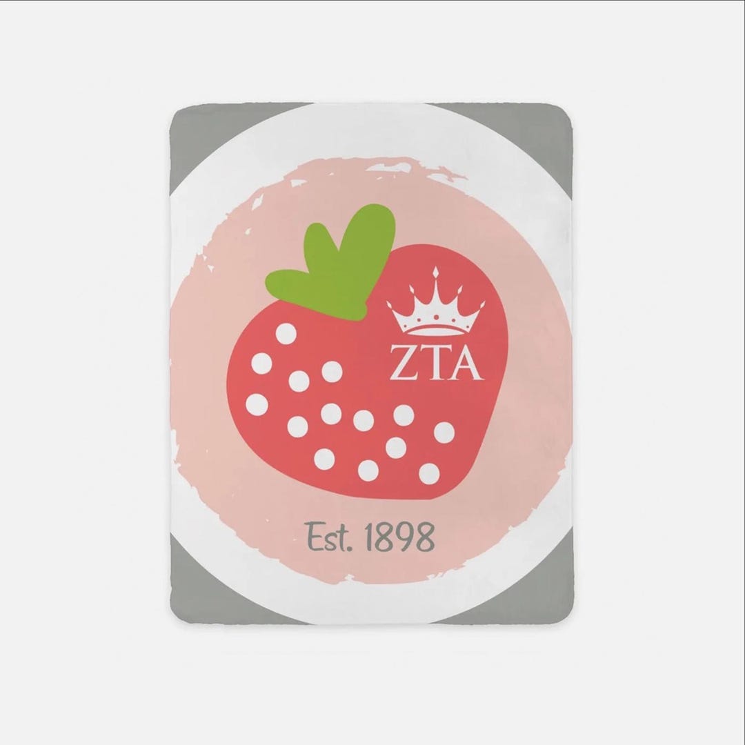 Zeta Tau Alpha Blanket - Strawberry Sherpa XL 60x80 | Official Custom ...