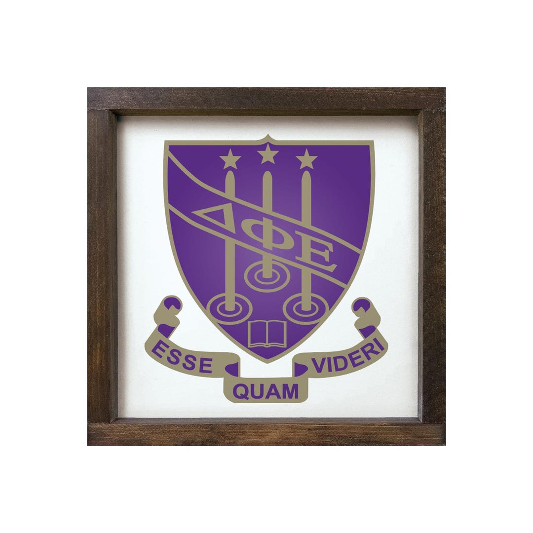 Delta Phi Epsilon 12x12 Wood Framed Sign Crest Custom DPHIE Dorm Decor ...