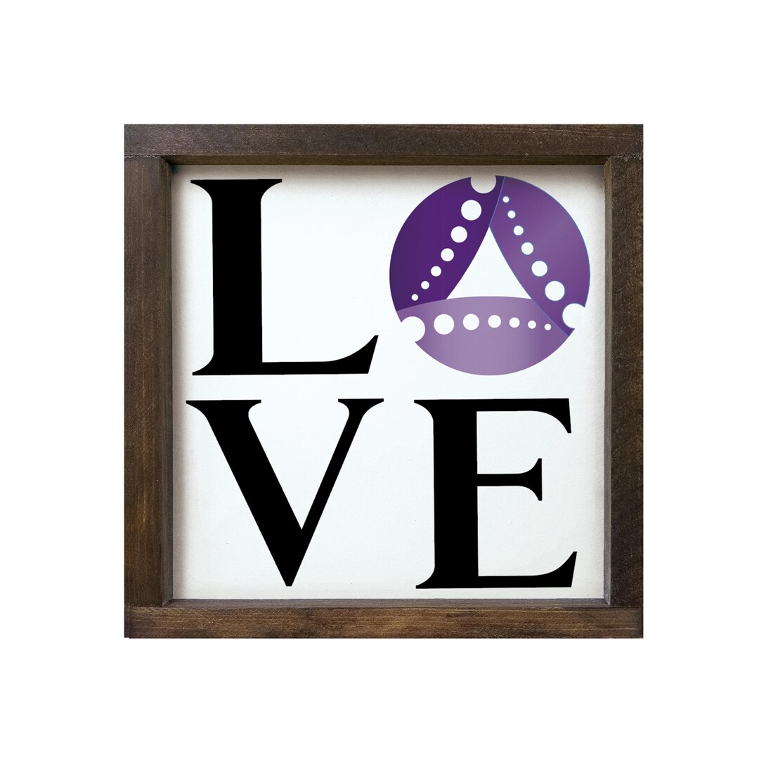 Delta Phi Epsilon 12x12 LOVE Wood Framed Sign - Emblem | Custom DPHIE ...