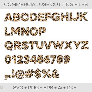 Doodle Leopard Print - Hand Drawn Letters Alphabet & Numbers - SVG ...