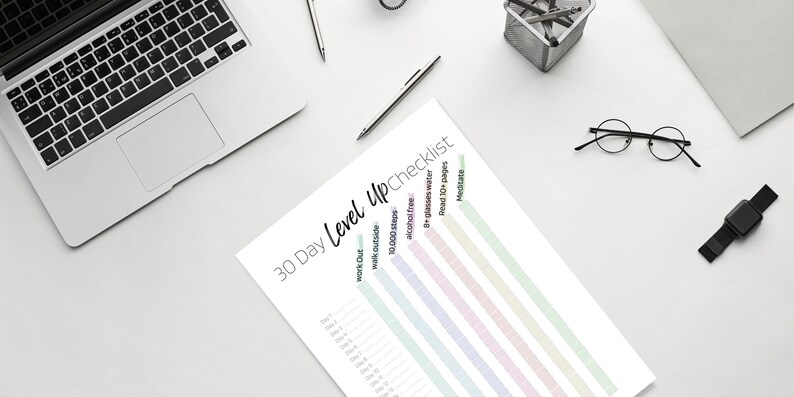 30 Day Level up Checklist Printable Digital Download for - Etsy Ireland