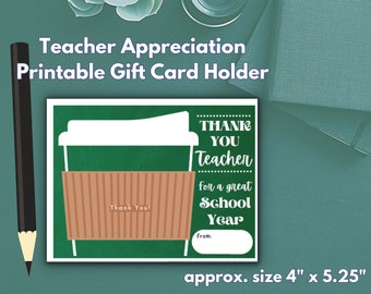 Teacher Appreciation Gift Card Holder, Teacher Gift Card Holder ...