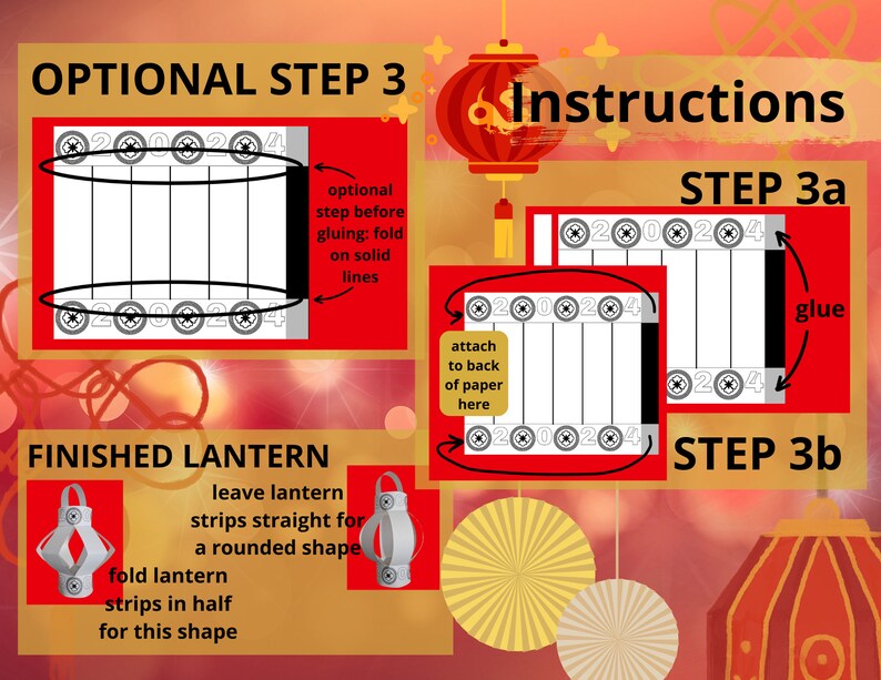 Lunar New Year 2024 DIY Printable Lantern Activity Craft for Chinese ...