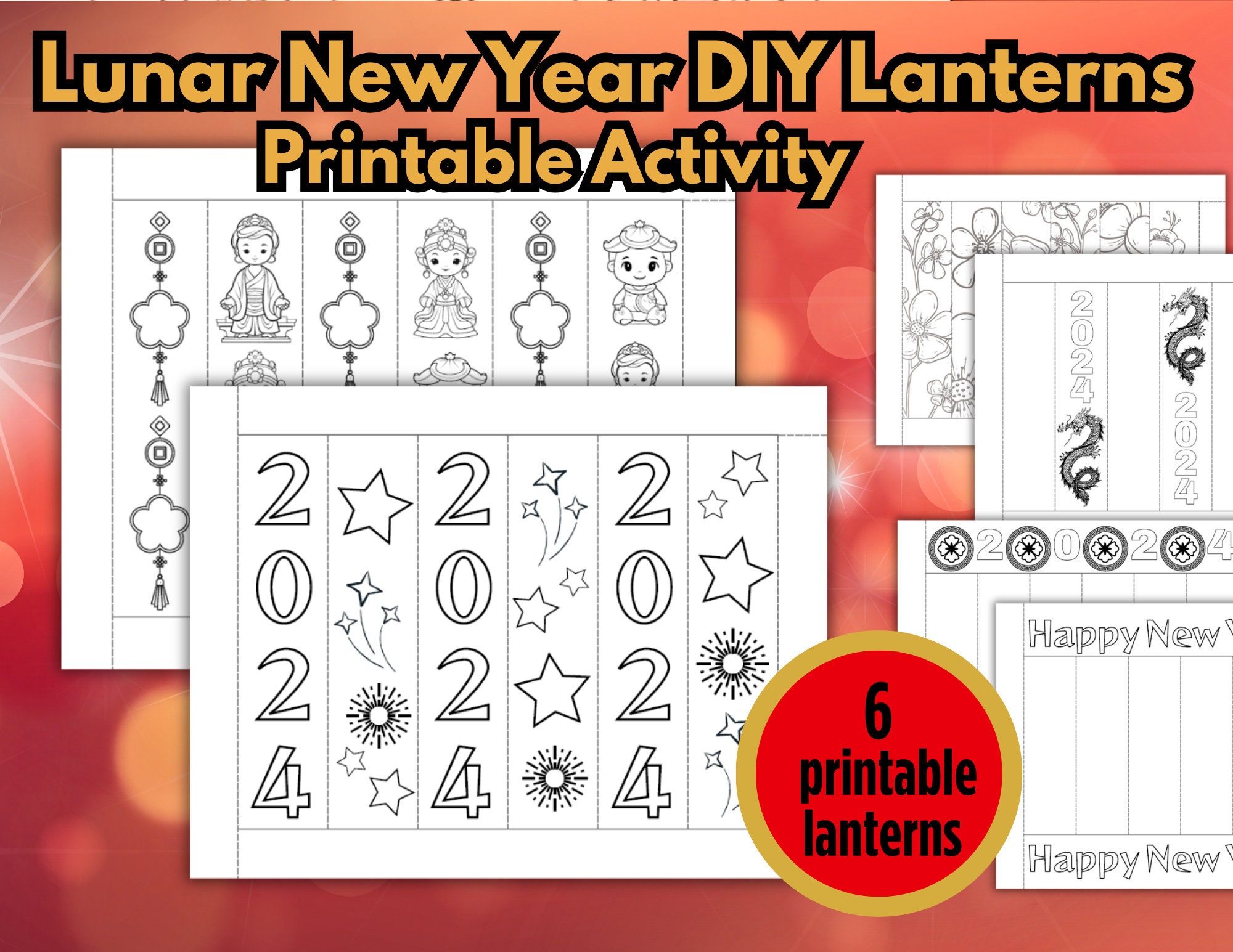 Lunar New Year 2024 DIY Printable Lantern Activity Craft for Chinese ...