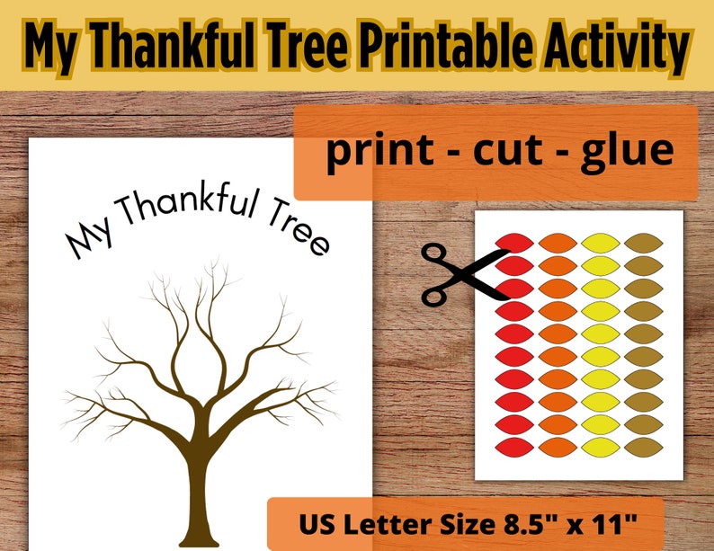 My Thankful Tree Thanksgiving Printable Activity - Etsy