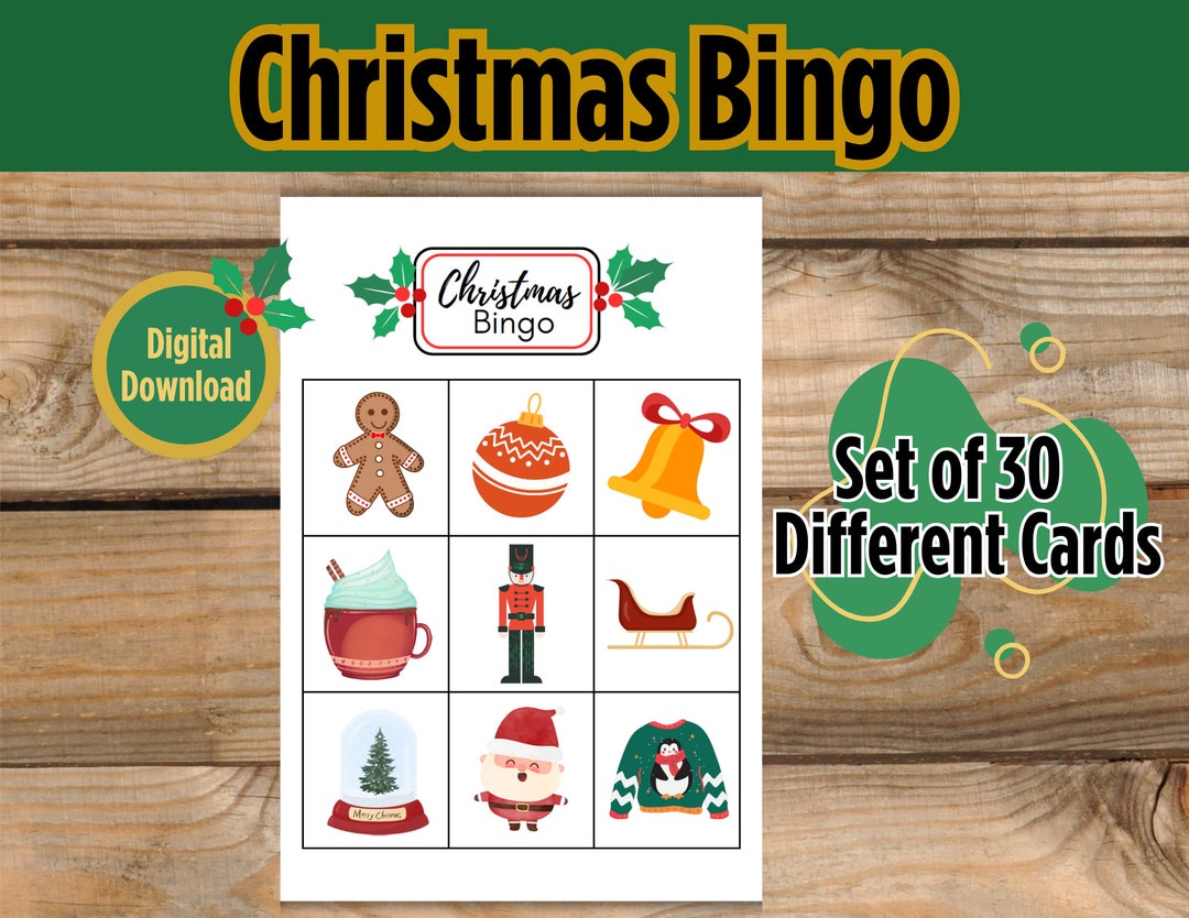 Christmas Bingo Printable Game Cards, 3x3 Grid - Etsy