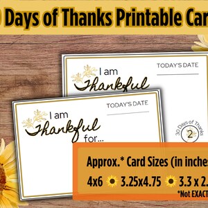 30 Days of Thanks, Gratitude Printable Cards, Gratitude Jar Printable ...
