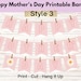 Happy Mother's Day Pink Printable Banner With Daisies, DIY Mothers Day ...
