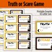 Halloween Truth or Scare Printable Game, Fall Halloween Game - Etsy