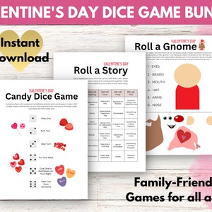 Valentine's Day Dice Games: Roll a Gnome, Roll a Story, and Candy Dice ...