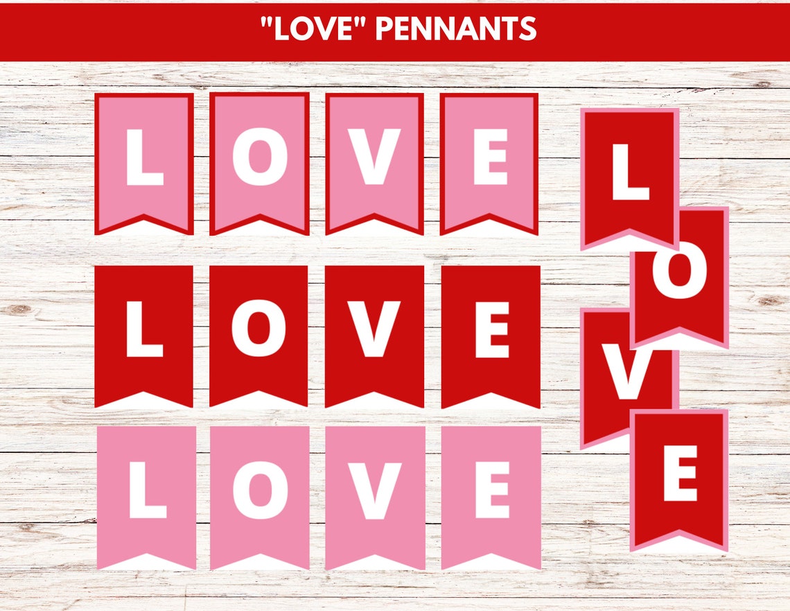 Happy Valentine's Day Banner, Valentines Garland, Valentines Day ...