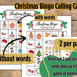 Christmas Bingo Printable Game Cards Bundle, 3x3, 4x4, and 5x5 Grids - Etsy