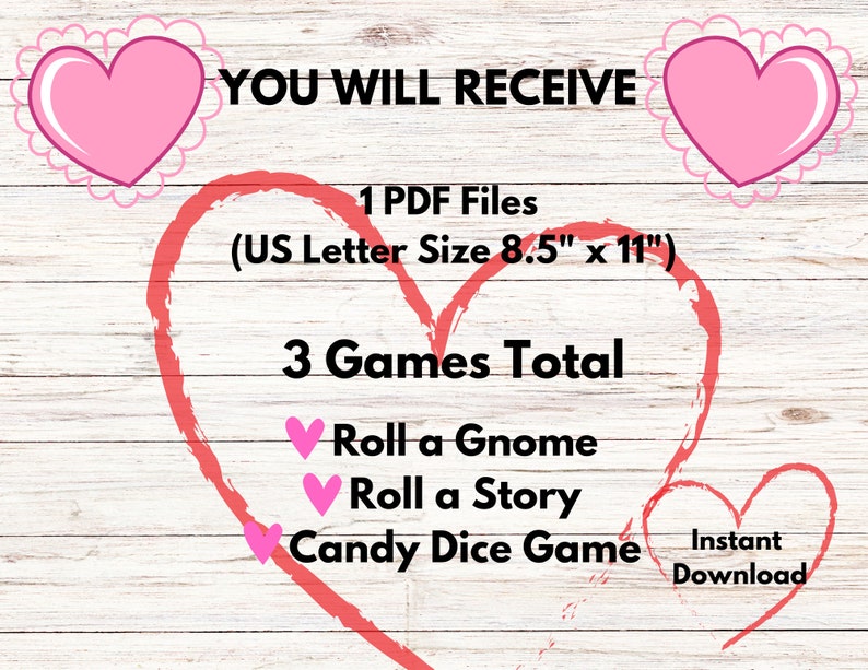 Valentine's Day Dice Games: Roll a Gnome, Roll a Story, and Candy Dice ...