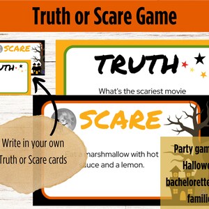Halloween Truth or Scare Printable Game, Fall Halloween Game - Etsy