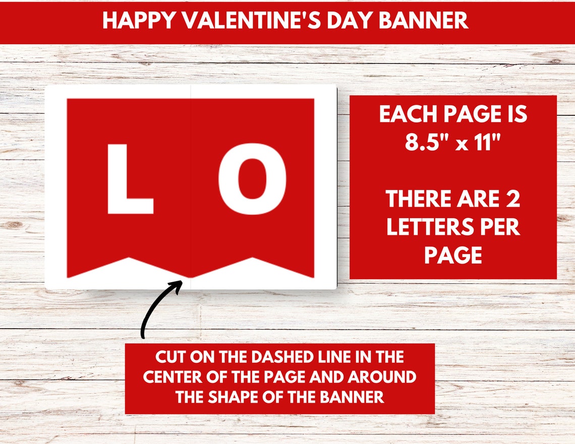 Happy Valentine's Day Banner, Valentines Garland, Valentines Day ...