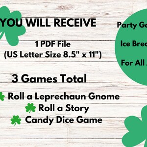 St Patricks Day Dice Games Bundle, Roll a Leprechaun Gnome, Roll a ...