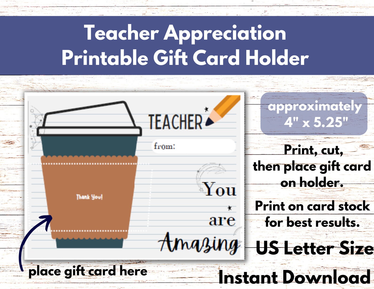 Teacher Appreciation Gift Card Holder, Teacher Gift Card Holder ...
