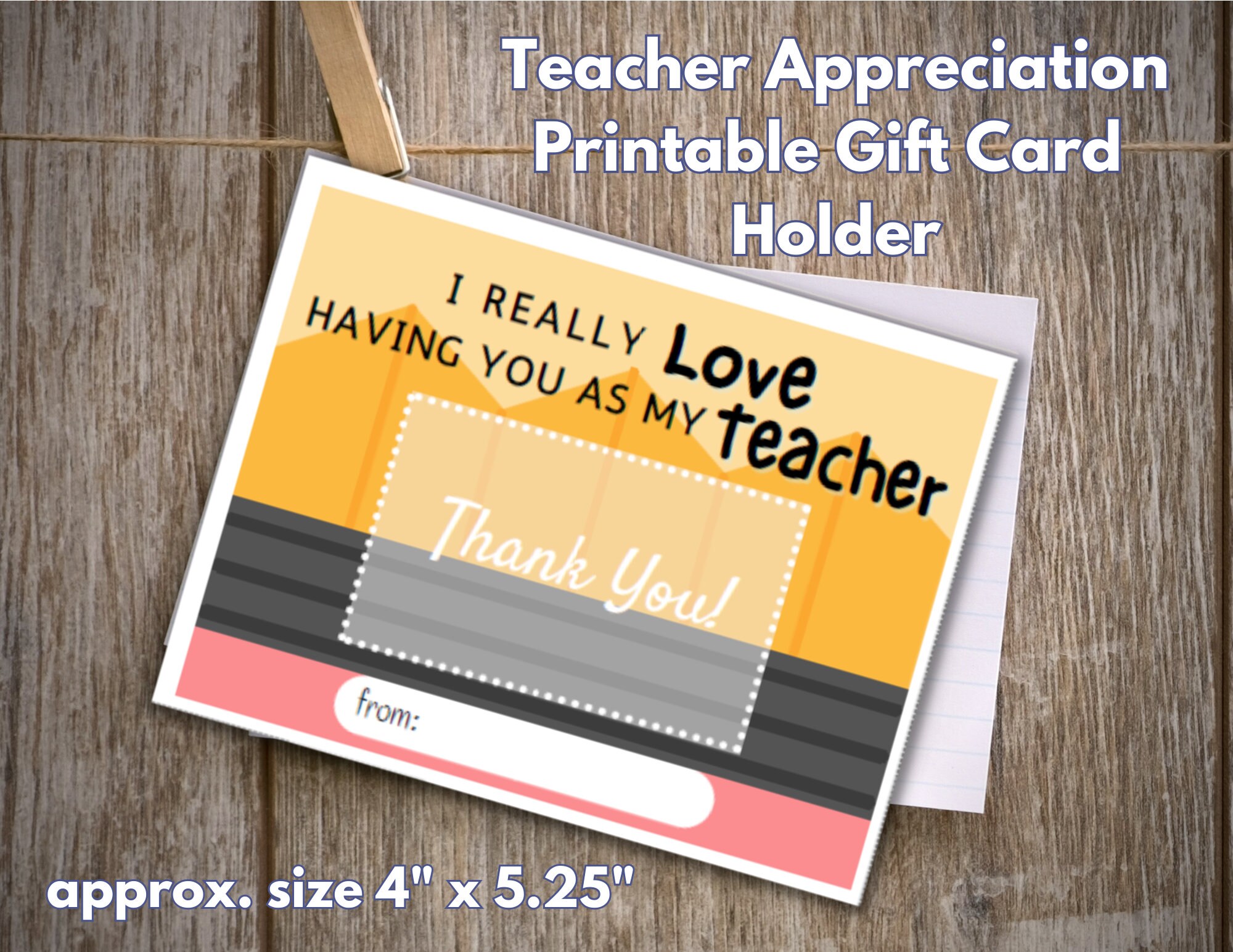 Teacher Appreciation Week Printable Gift Card Holder, Teacher ...