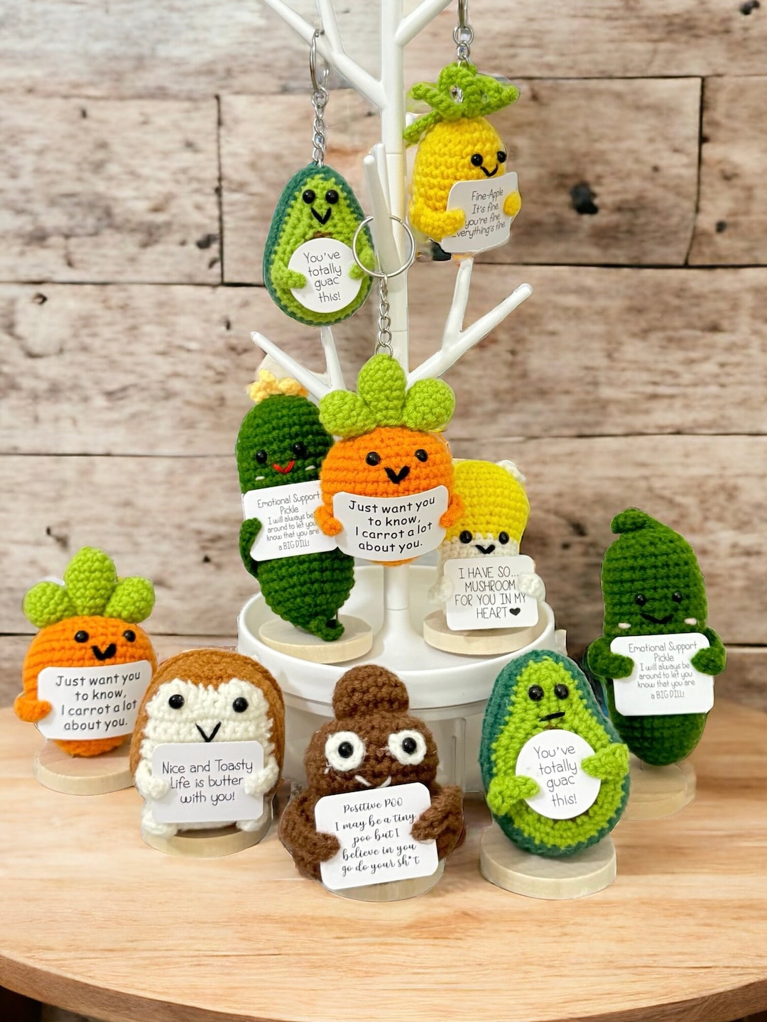 Positive Pickle Avocado Keychain Key Holder, Bag Charm Accessory, Cute ...